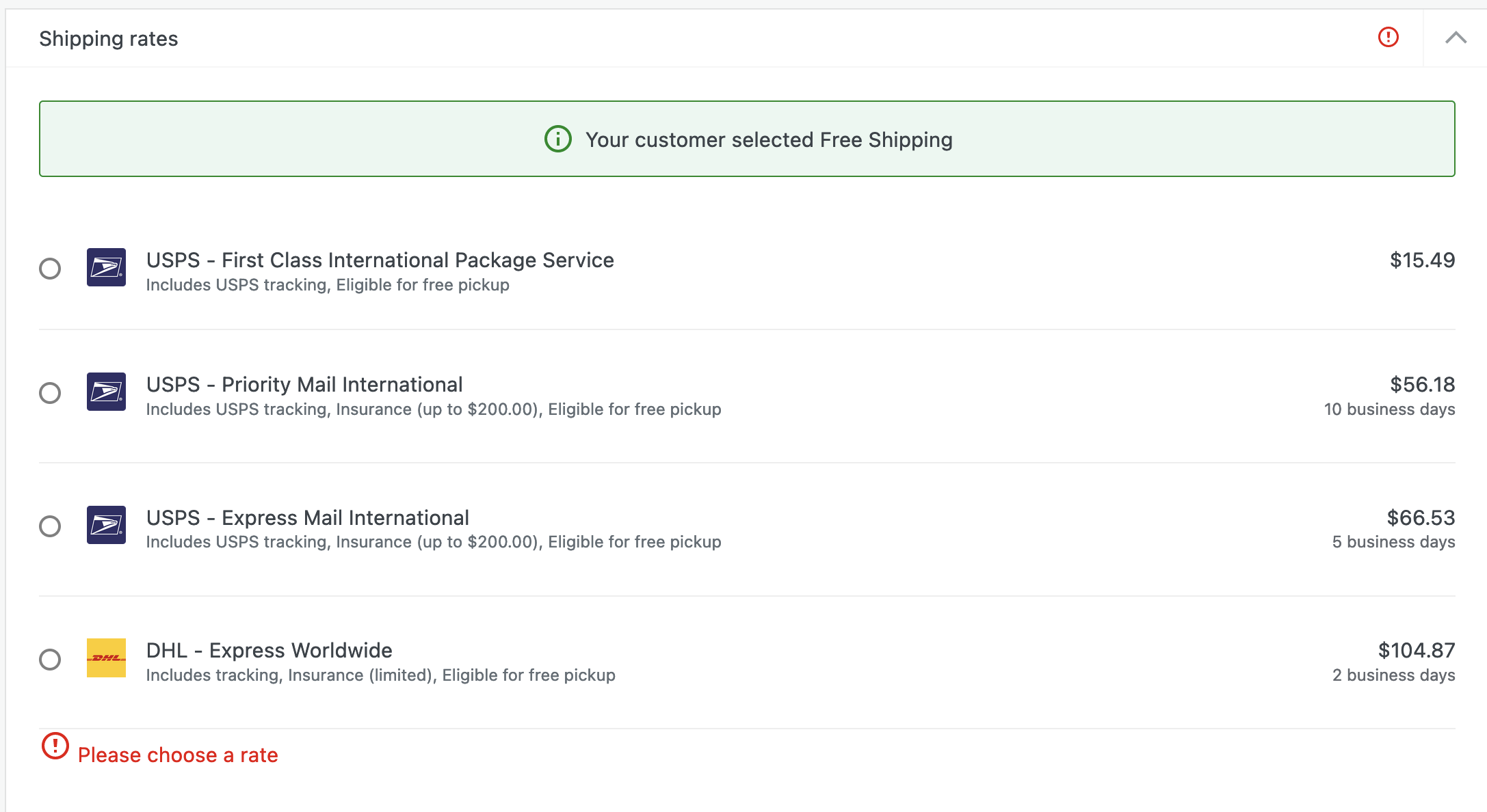 Can’t ship with USPS – First Class Mail International | WordPress.org