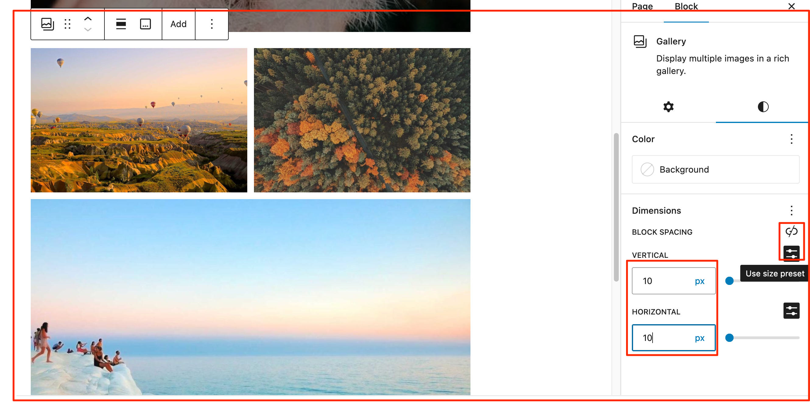 How can I reduce gaps in my gallery block? | WordPress.org
