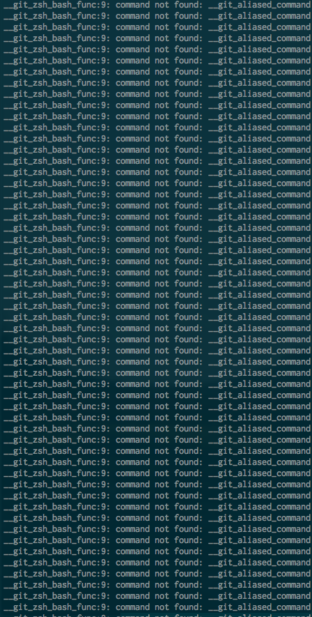 command not found: __git_aliased_command · Issue #4553 · ohmyzsh/ohmyzsh · GitHub