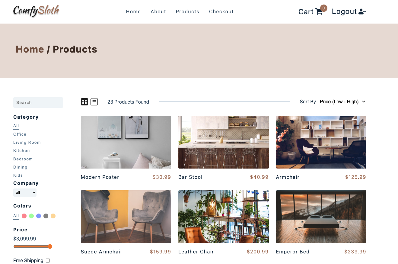 GitHub - redrambles/furniture-ecommerce: Mock Furniture Store built ...